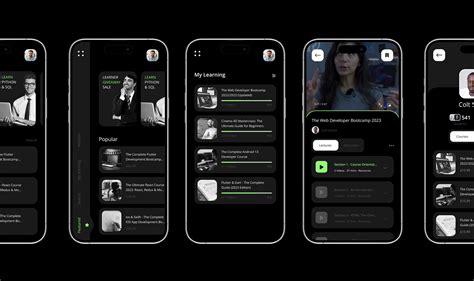 Ui Ux Mobile App Design Concept Udemy Learning App 5 Images Behance
