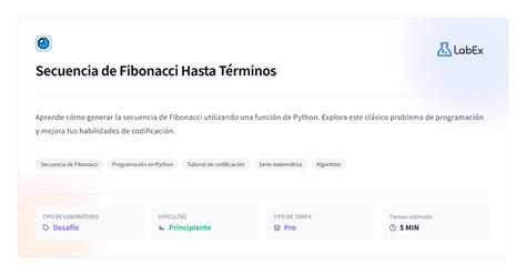 Secuencia De Fibonacci Hasta Términos Labex