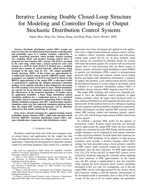 Pdf Iterative Learning Double Closed Loop Structure For Modeling And