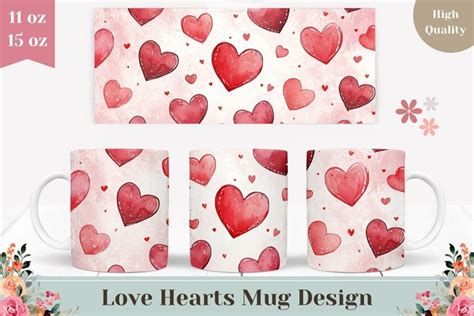 Love Mug Wrap Design Pink Love Hearts Mug 5152324