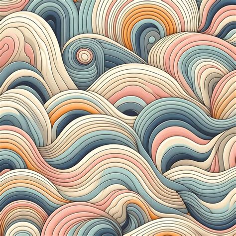 Premium Photo Vibrant Abstract Wave Patterns With Pastel Colors For