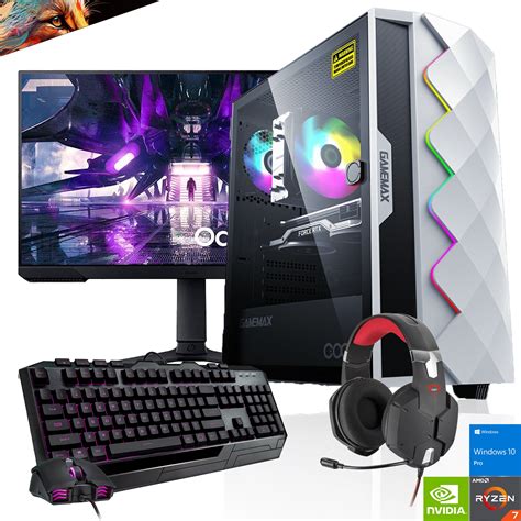 Ripley PC GAMER BLANCO MONITOR 24 PERIF AMD RYZEN 7 5700 32GB