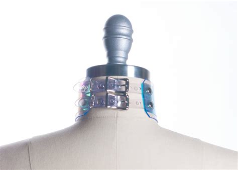 Extra Choker Collar Holographic Iridescent Vinyl Hologram Etsy