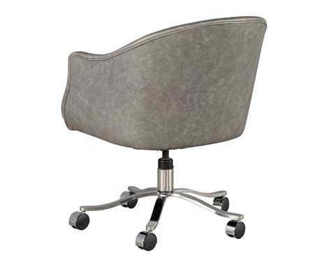 Mid Century Modern Curved Leather Office Chair Carrocel