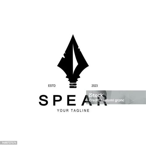 Desain Ilustrasi Vektor Ikon Logo Tombak Vektor Desain Ilustrasi