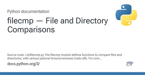 Filecmp — File And Directory Comparisons — Python 3143 Documentation