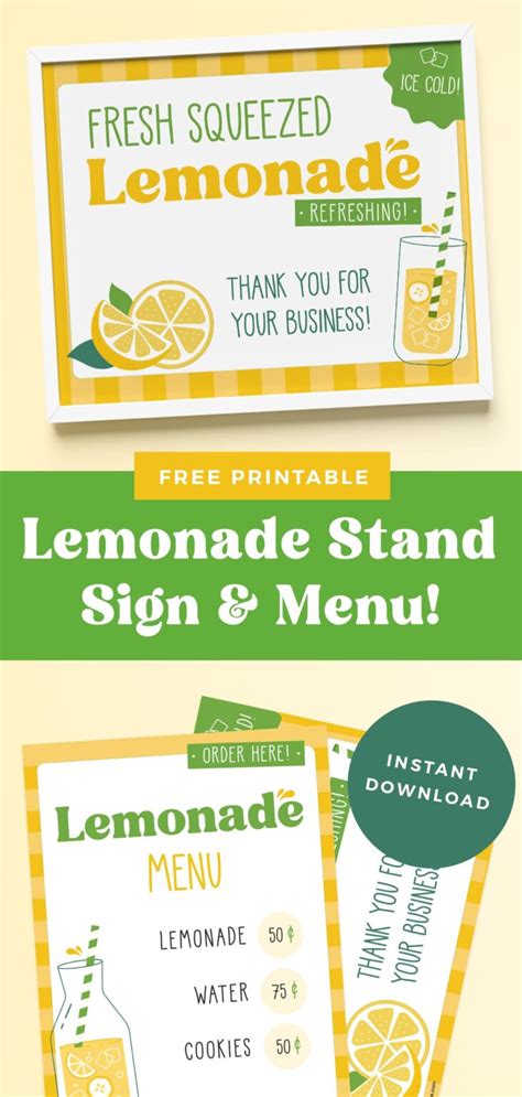 Free Printable Lemonade Stand Sign Favorite Printables