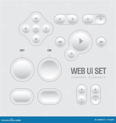 Light Web Ui Elements Design Gray Stock Vector Illustration Of