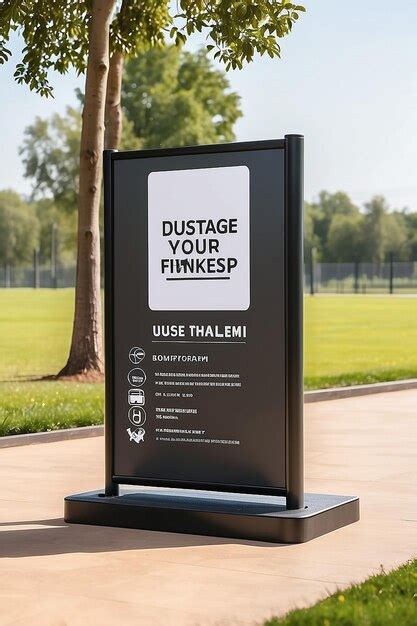 Premium Photo Outdoor Fitness Bootcamp Equipment Usage Signage Mockup