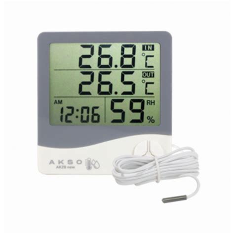Termo Higrômetro Digital Com Sensor Externo E Relógio Integrado Para