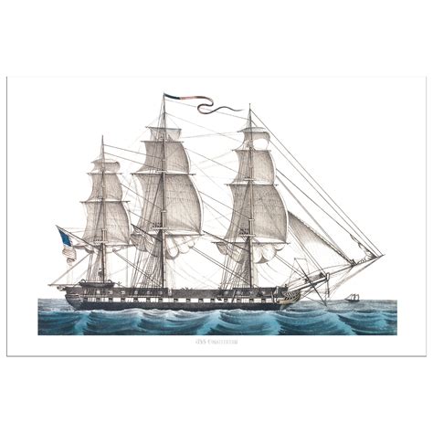 Uss Constitution Drawing Patriotic Fine Art Prints