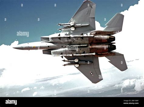 Bottom View Of An F 15 Eagle Aircraft Armed With Aim 9 Sidewinder And