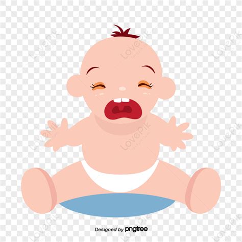 만화는 종이 일러스트 오줌바지를 입고 펑펑 우는 아기 병든 두통 Png 일러스트 무료 다운로드 Lovepik