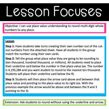 Rounding Numbers Lesson Plan By Enrich Engage Enjoy Tpt