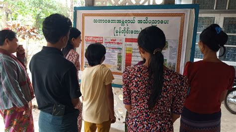 ကျိုက်ထိုမြို့နယ်၌ သဘာဝဘေးအန္တရာယ် အသိပညာပေးမြေစိုက်နံရံကပ်ဘုတ်ပြသ