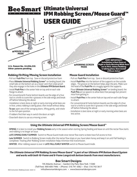 The Ultimate Robbing Screen Urban Bee Supplies