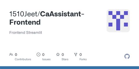 Github 1510jeetcaassistant Frontend Frontend Streamlit