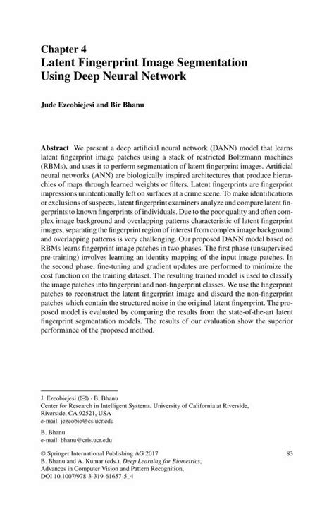 pdf chapter 4 latent fingerprint image segmentation using deep