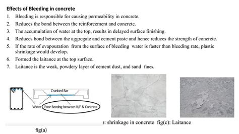 Bleeding In Concrete Detail Explanatation Ppt