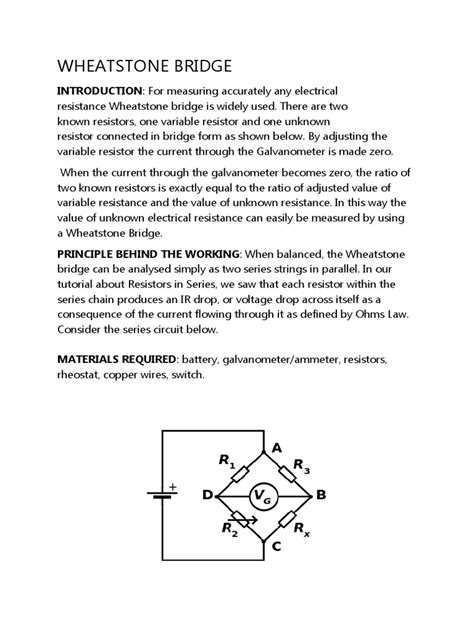 Wheatstone Bridge Series And Parallel Circuits Resistor