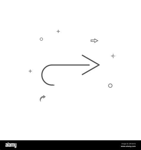 Return Right Arrow Simple Vector Line Icon Symbol Pictogram Sign Isolated On White Background