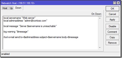 watch the network with mikrotik netwatch mivilisnet