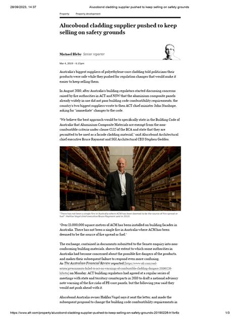 Alucobond Cladding Supplier Pushed To Keep Selling On Safety Grounds Pdf