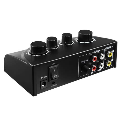 New Professional Mini Karaoke Audio Mixer Dual Mic Inputs With Cable