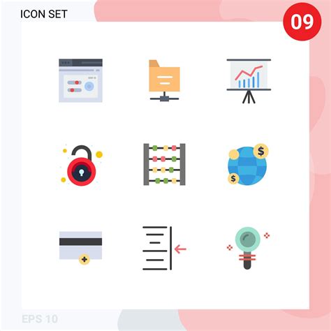 9 User Interface Flat Color Pack Of Modern Signs And Symbols Of Toy