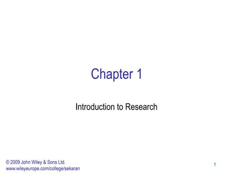 Chapter One Introduction To Researchppt