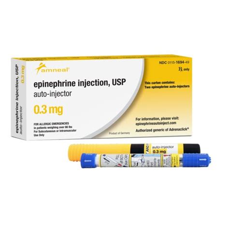 Epinephrine 03mg03ml Inj Adrenaclick 2 Pk Ndc 00115169449 Non