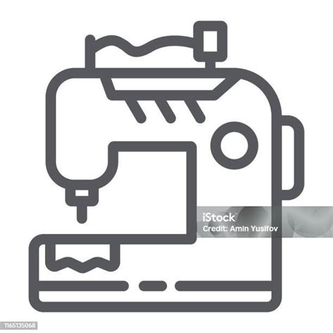 재봉틀 라인 아이콘 공예 및 바느질 재봉 장비 기호 벡터 그래픽 흰색 배경에 선형 패턴 10에 대한 스톡 벡터 아트 및 기타 이미지 Istock