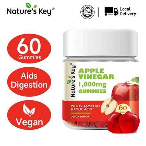 Natures Key Halal Apple Cider Vinegar Gummies Acv 1000mg Weight