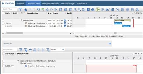 Crew Management Using Graphical Scheduling Applications