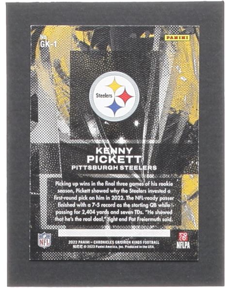 Kenny Pickett 2022 Panini Chronicles Gridiron Kings 1 RC Pristine