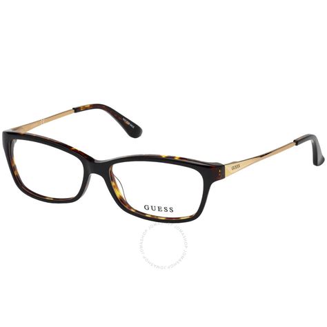 Guess Ladies Black Rectangular Eyeglass Frames Gu2635 664689876983