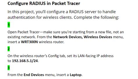 Solved Configure Radius In Packet Tracer In This Project