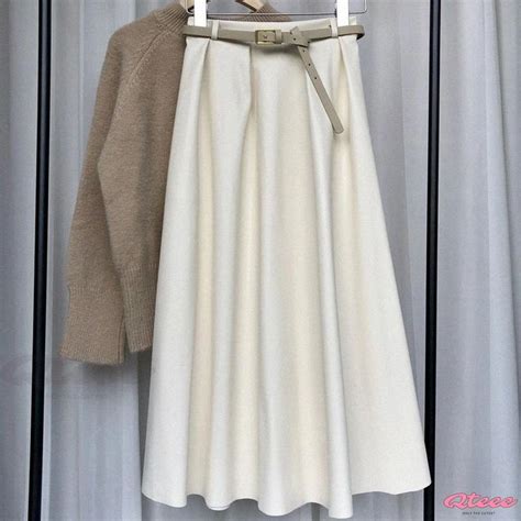 Qteee High Waisted Solid Color Leather Skirt With Umbrella Design And Flared Hem Includes