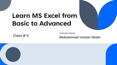 Learn MS Excel From Basic to Advanced | Lecture # 5 | Introduction To ...