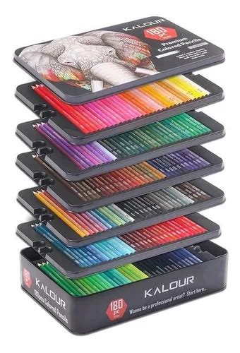 Lápis De Cor Kalour Premium Estojo De Metal Cor Da Marcação Cores Frete grátis