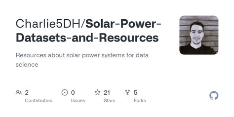 GitHub Charlie DH Solar Power Datasets And Resources Resources About Solar Power Systems For