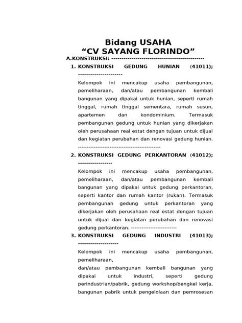 Bidang Usha Cv Sayang Florindo Pdf