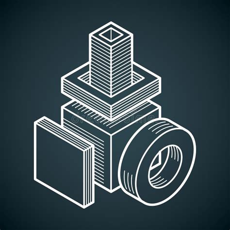 3d Design Abstract Vector Dimensional Cube Shape Stock Vector