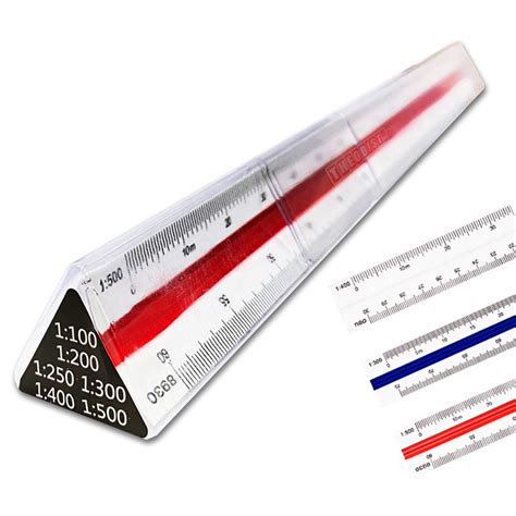 Deli 8930 Engineers Professional Triangular Scale Ruler 300mm Theodist