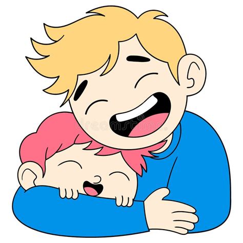 Cartoon Doodle Illustration Of Father S Day Happy Father And Son