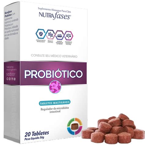Probiotico Prebioticos Suplemento Alimentar Caes 20 Tabletes Nutrafases