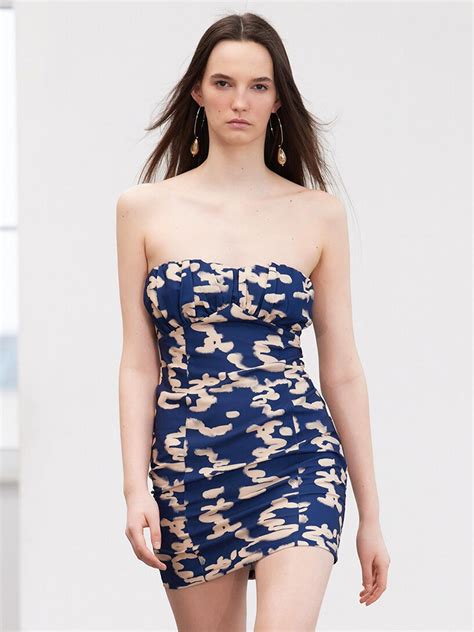 Buy Trendyol Abstract Printed Strapless Bodycon Mini Dress Dresses