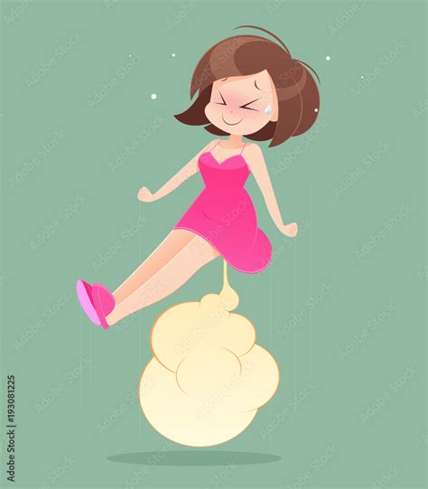 Woman In Pink Nightgown Farting Stock Vector Adobe Stock