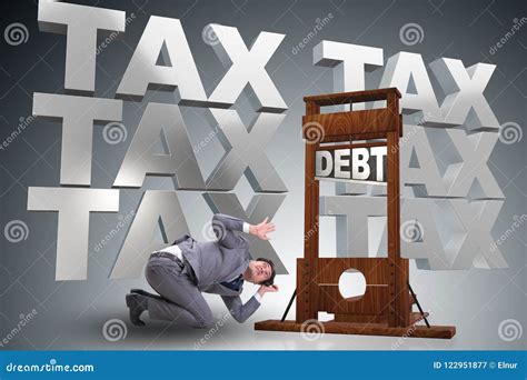 The Businessman Having Problems With Paying Taxes Stock Illustration
