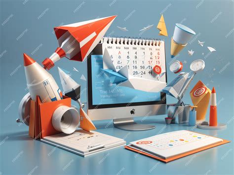 Premium Ai Image Digital Ascent Illustration Of Computer Rocket